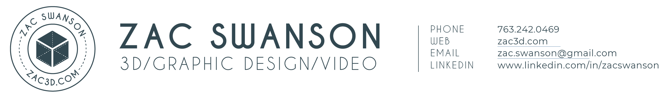 Zac Swanson 3D Artist and Graphic Designer